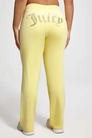 Juicy Couture Plus-size Og Big Bling Velour Track Pants - Yellow Iris
