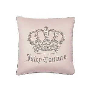 Juicy Couture Gothic Rhinestone Crown Pillow - Blush