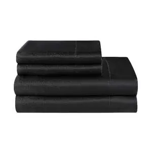Juicy Couture Solid Satin Sheet Set - Black
