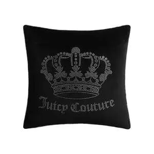 Juicy Couture Gothic Rhinestone Crown Pillow - Black