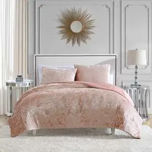 Juicy Couture Crushed Velvet Comforter Set - Pink