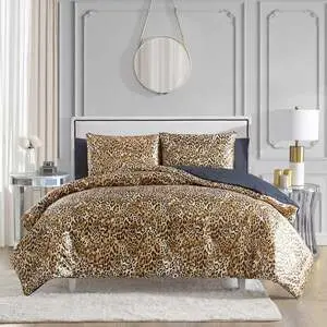 Juicy Couture Monica Satin Reversible Comforter Set - Leopard