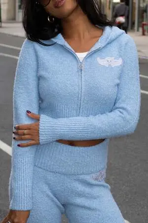 Juicy Couture Angel Couture Knitwear Patch Hoodie - Frosted