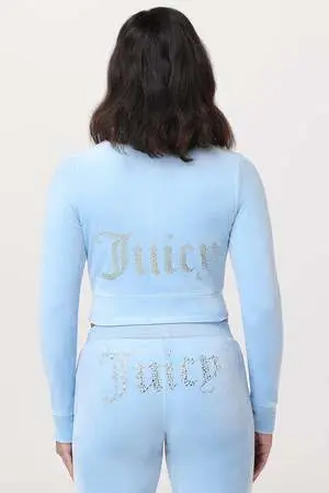 Juicy Couture Cropped Mockneck Velour Jacket