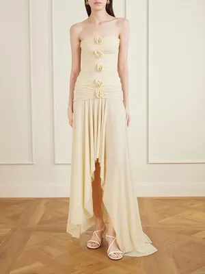 MAYGEL CORONEL Andi Draped Jersey Maxi Dress - Neutrals