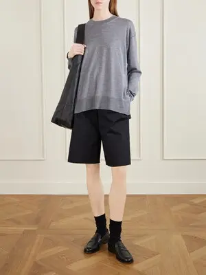 AMI Paris Knitted Wool And Silk-blend Sweater