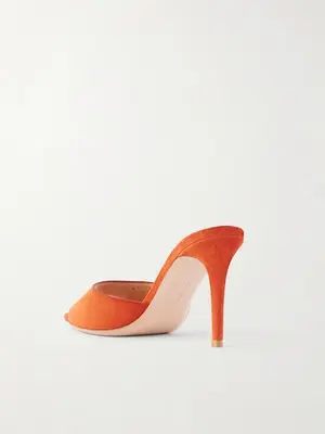 GIANVITO ROSSI Elle 85 Suede Sandals - Red