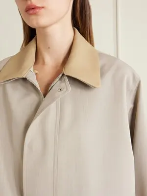 Auralee Leather-trimmed Wool-canvas Jacket