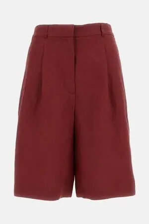 Max Mara Linen Bermuda Shorts - Red