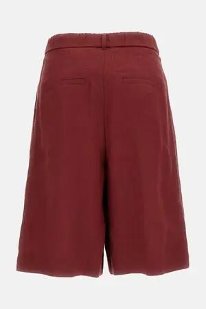 Max Mara Linen Bermuda Shorts - Red