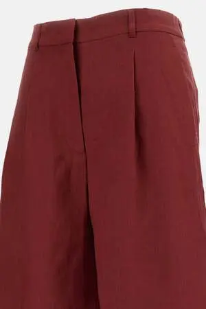 Max Mara Linen Bermuda Shorts - Red