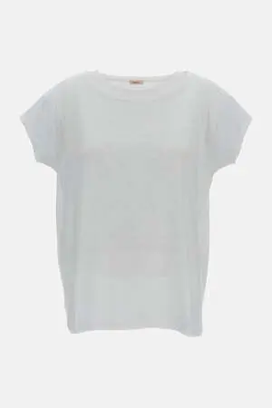 BIFFI Linen Crew-neck T-shirt - Bianco