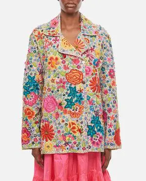 Pero Floral Embroidered Double-breasted Jacket