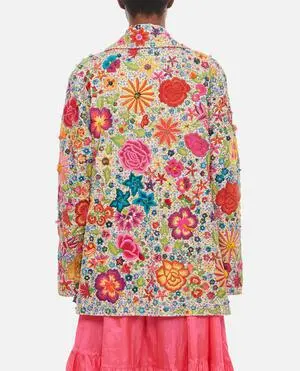 Pero Floral Embroidered Double-breasted Jacket