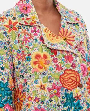 Pero Floral Embroidered Double-breasted Jacket