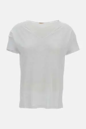 BIFFI Linen V-neck T-shirt
