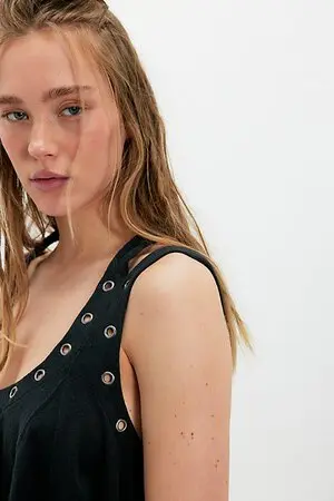 Free People Cleo Grommet Tank - Black