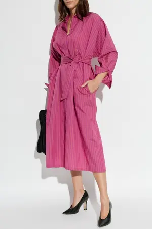 Max Mara Striped Cotton And Silk Shirt Dress