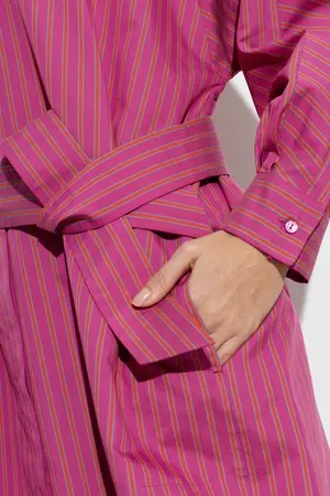 Max Mara Striped Cotton And Silk Shirt Dress