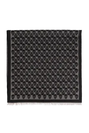 Alexander McQueen Scarf With A Distinctive Skull Motif - Black