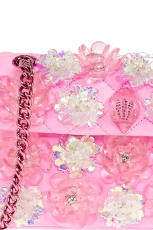 Kurt Geiger Kensington Flower Medium Shoulder Bag - Pink