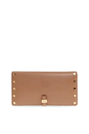 GANNI Wallet With Studs - Beige