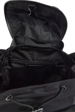 Emporio Armani Backpack With Buckled Pockets - Black