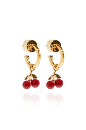 COACH Cherry Motif Hoop Earrings