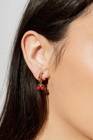 COACH Cherry Motif Hoop Earrings