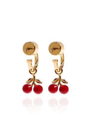 COACH Cherry Motif Hoop Earrings