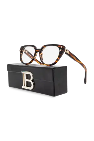 Balmain Rectangle Prescription Glasses - Brown