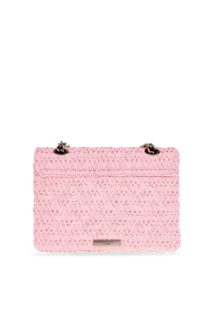 Kurt Geiger Raffia Kensington Shoulder Bag - Pink