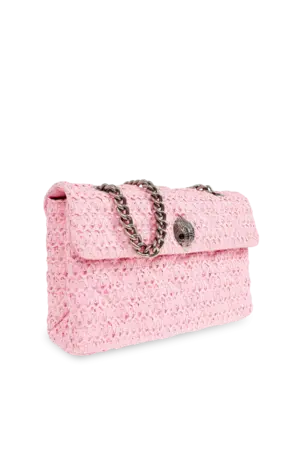 Kurt Geiger Raffia Kensington Shoulder Bag - Pink