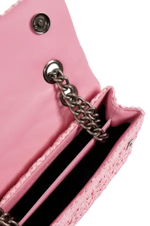 Kurt Geiger Raffia Kensington Shoulder Bag - Pink