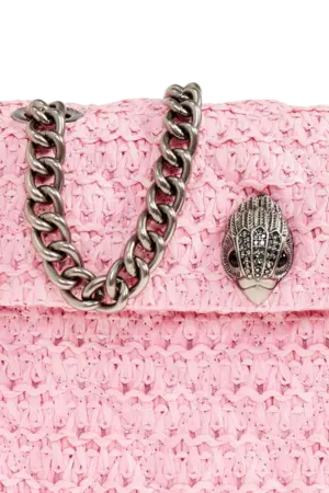 Kurt Geiger Raffia Kensington Shoulder Bag - Pink