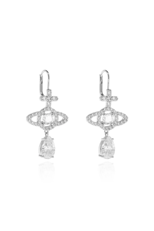 VIVIENNE WESTWOOD Orbital Crystal Dangle Earrings - Silver