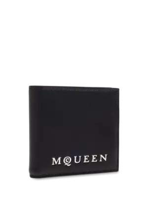 Alexander McQueen Leather Wallet With Printed Logo
