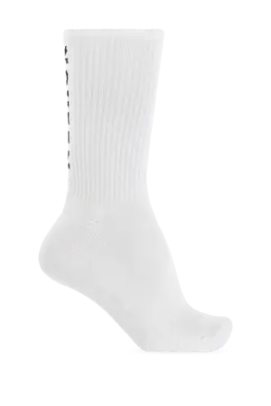Alexander McQueen Cotton Socks With Logo - White