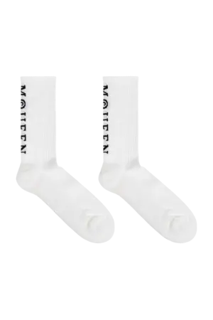 Alexander McQueen Cotton Socks With Logo - White