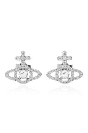 VIVIENNE WESTWOOD Earrings With Shimmering Crystals - Silver