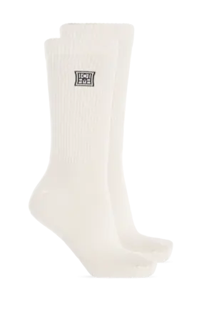 TOTEME Two-pack Of Logo Socks - Cream