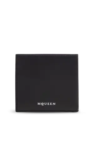 Alexander McQueen Leather Wallet With Printed Logo - Black