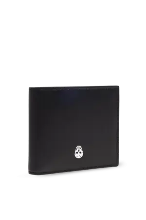 Alexander McQueen Leather Wallet With Printed Logo - Black