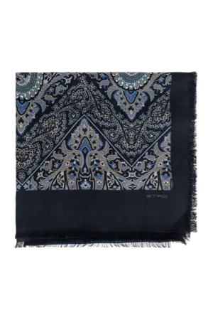 Etro Wool Scarf - Navy Blue