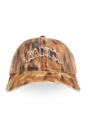 GANNI Patterned Baseball Cap - Brown