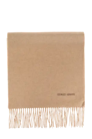Giorgio Armani Cashmere Scarf With Fringes - Beige