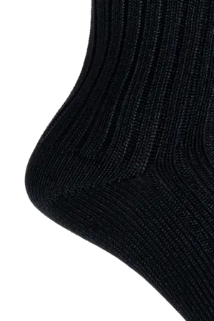 Lacoste Logo Patch Ribbed Socks - Black