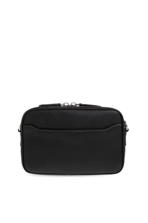 COACH Monogram Pebbled Leather Shoulder Bag - Black