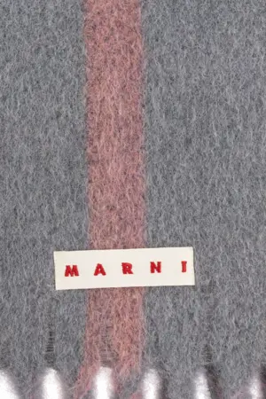 Marni Scarf With Logo - Grey