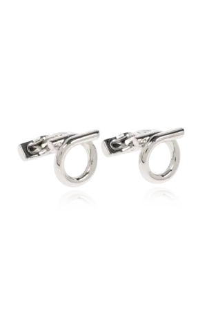 FERRAGAMO Cufflinks In Logo Shape - Silver